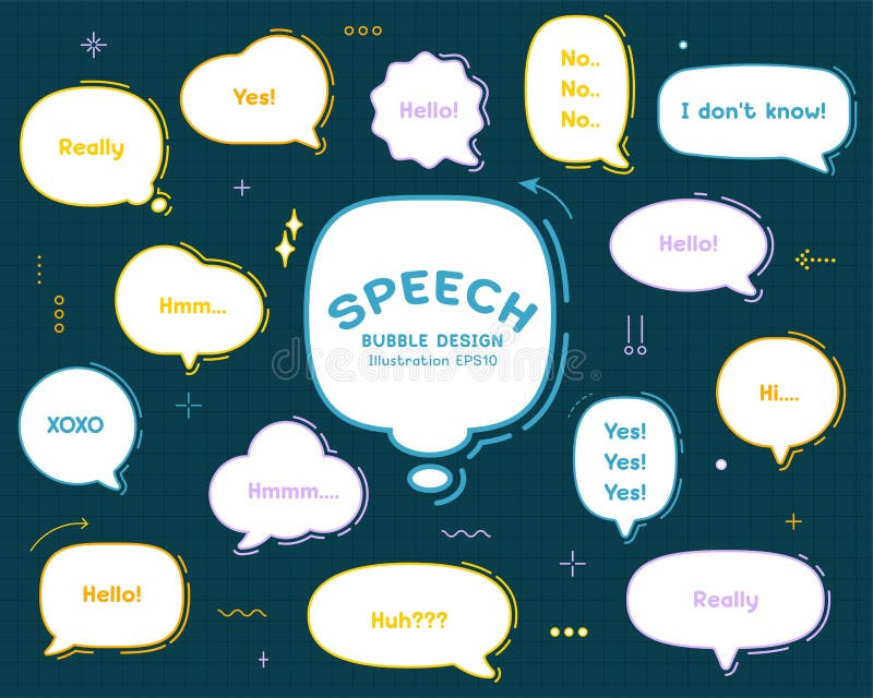 Set Hand Drawn Speech Bubbles. Empty Text Box Different Shapes Balloons ...