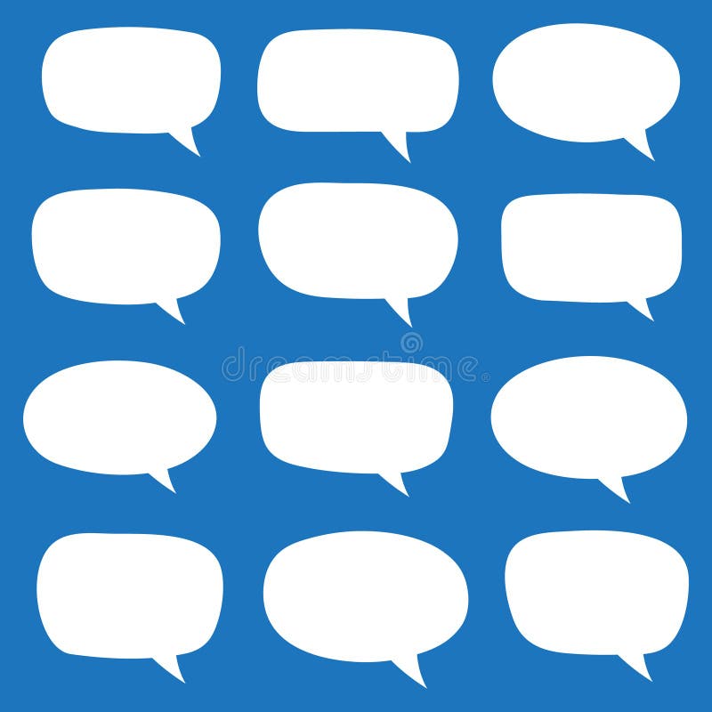 Set of Hand Drawn Speech Bubbles. Speak Bubble Text, Cartoon Chatting ...