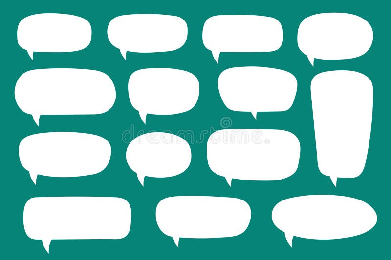 Set of Hand Drawn Speech Bubbles. Speak Bubble Text, Cartoon Chatting ...