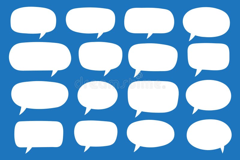 Set of Hand Drawn Speech Bubbles. Speak Bubble Text, Cartoon Chatting ...