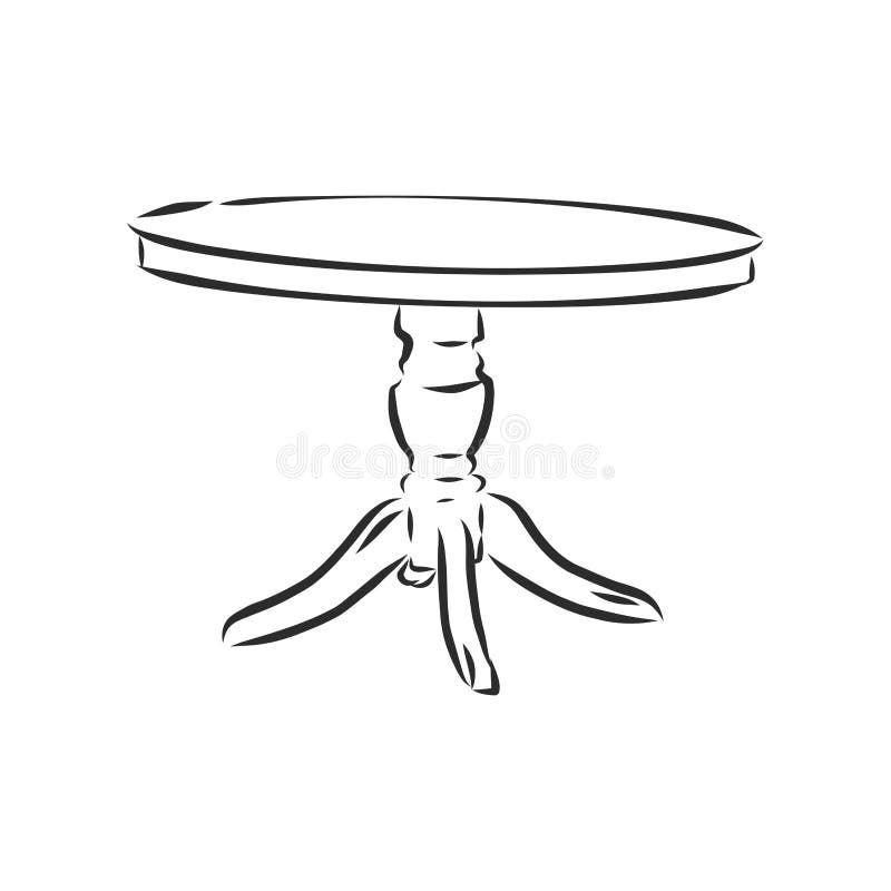 Hand Drawn Table, Vector Illustration, Table Vector Sketch Illustration ...