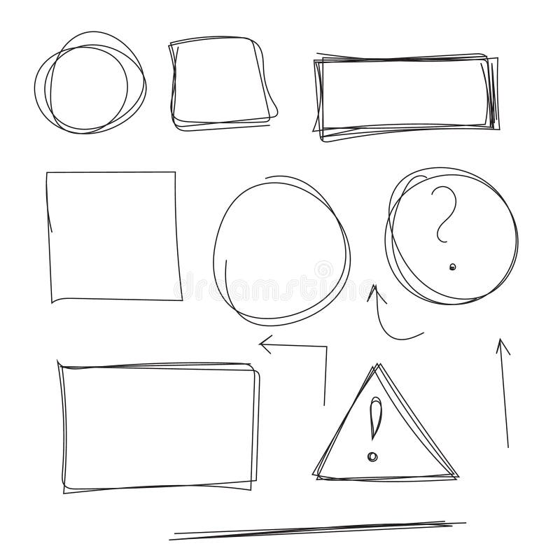 Set hand drawn text box. stock vector. Illustration of confuse - 179665632