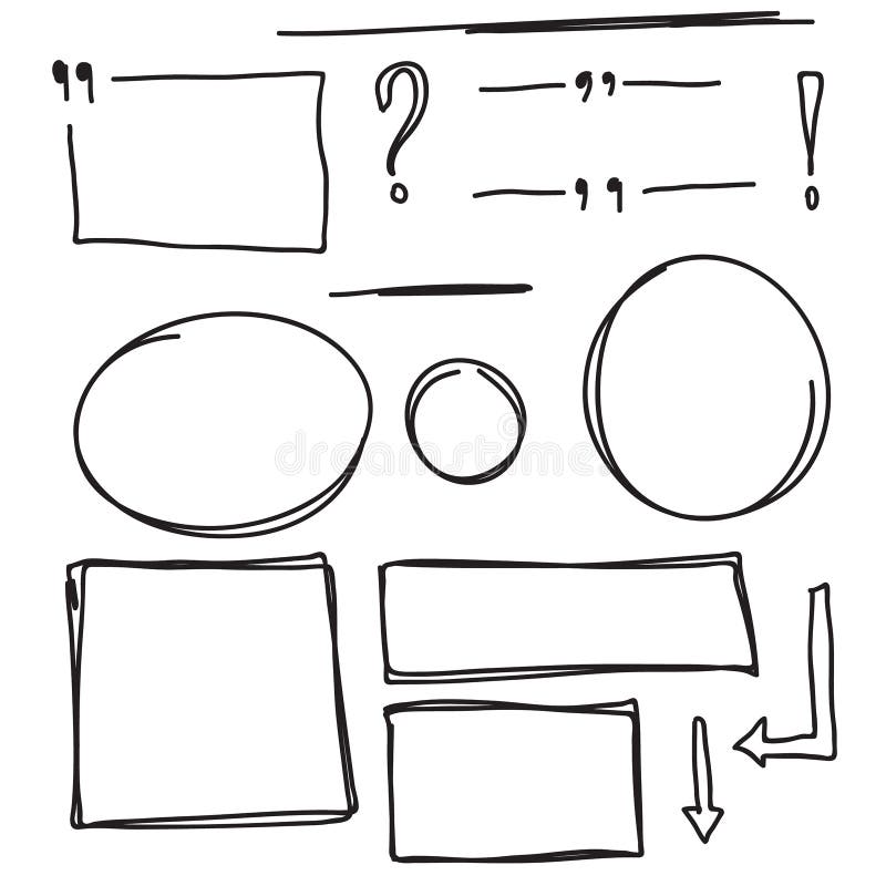 Set hand drawn text box. stock vector. Illustration of curve - 181306860