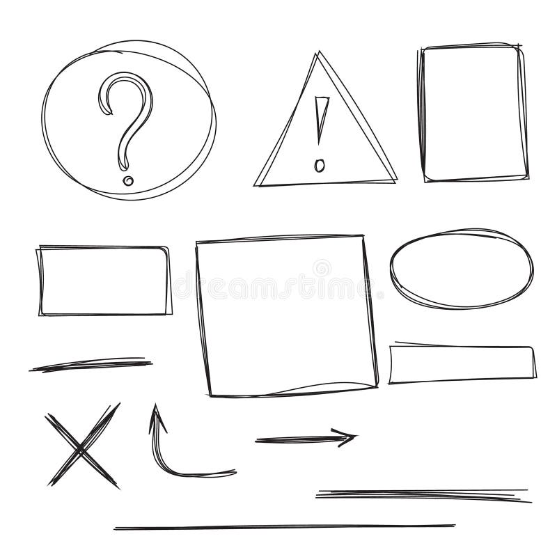 Set of Handwritten Question Marks Stock Vector - Illustration of help ...