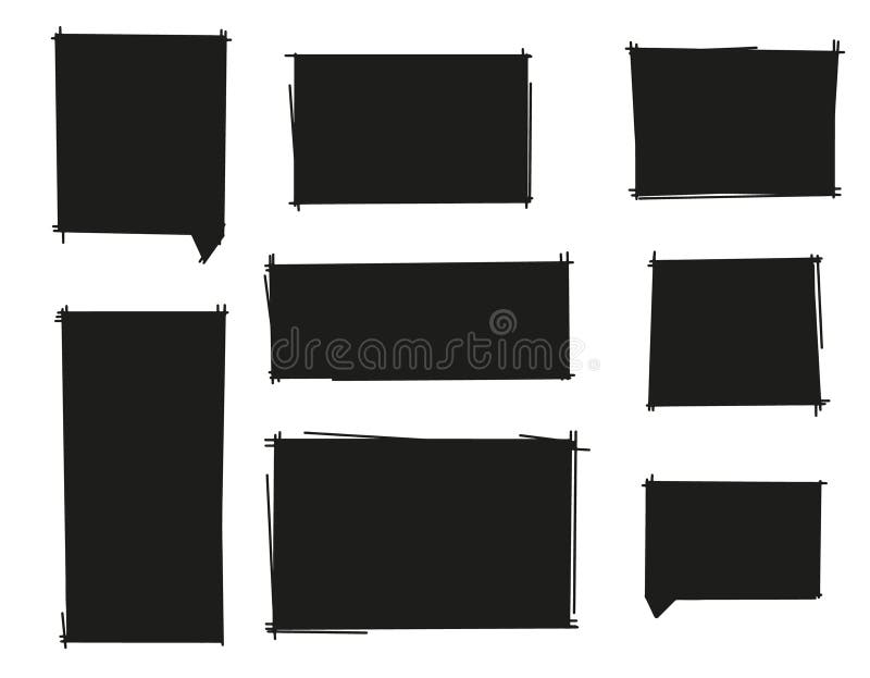 Set of Hand Drawn Text Boxes Vector Graphics Stock Vector ...