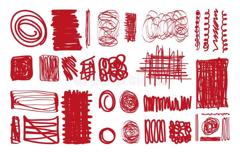 Set of Hand-drawn Texture Scribble Marker and Ink Patterns. this ...