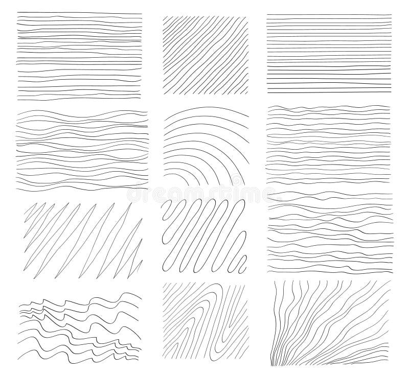 A Set of Hand-drawn Textures. Vector Design Elements Stock Vector ...