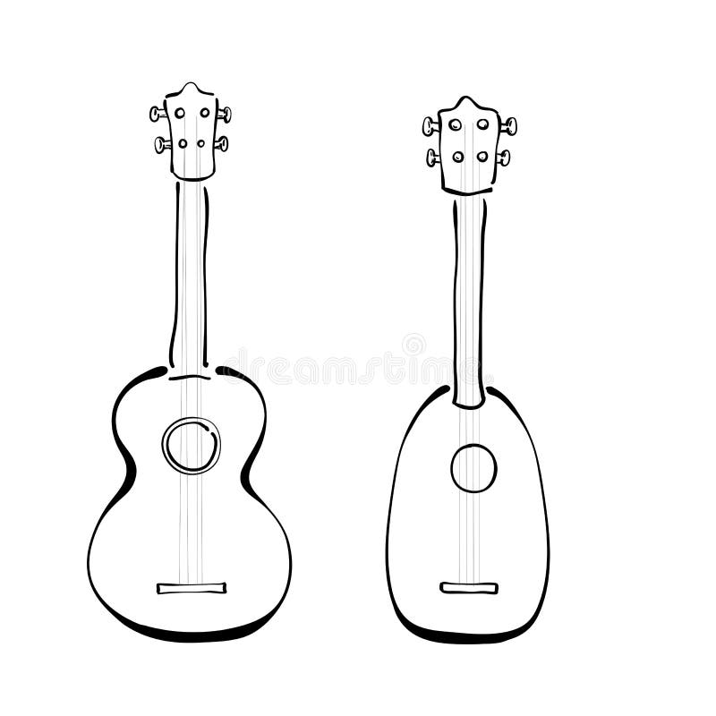 Set of Hand Drawn Ukuleles in Sketchy Style Stock Vector - Illustration ...