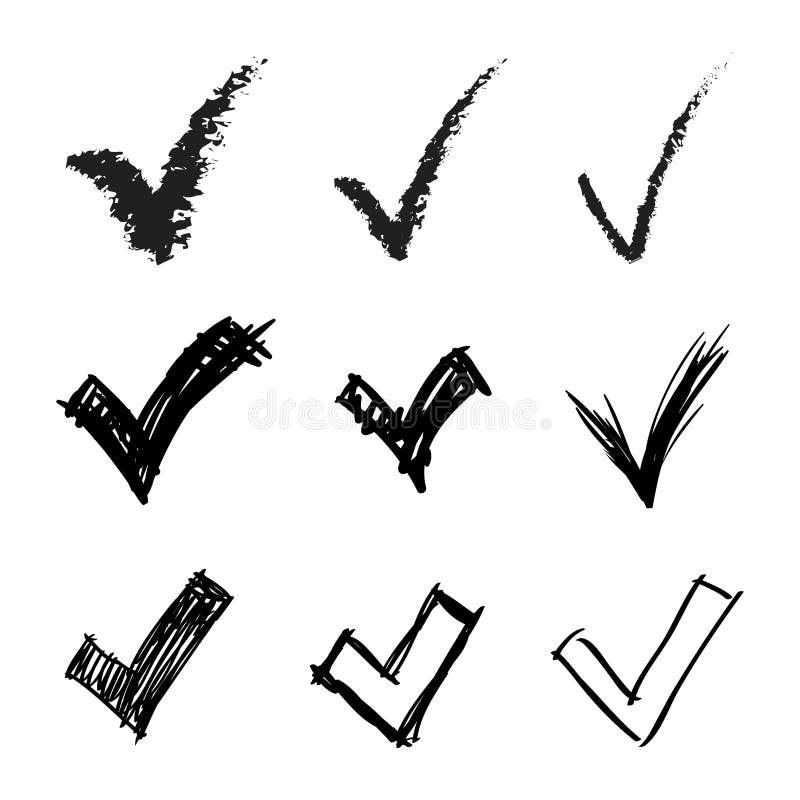 Set of hand drawn V signs stock vector. Illustration of creative - 27794542