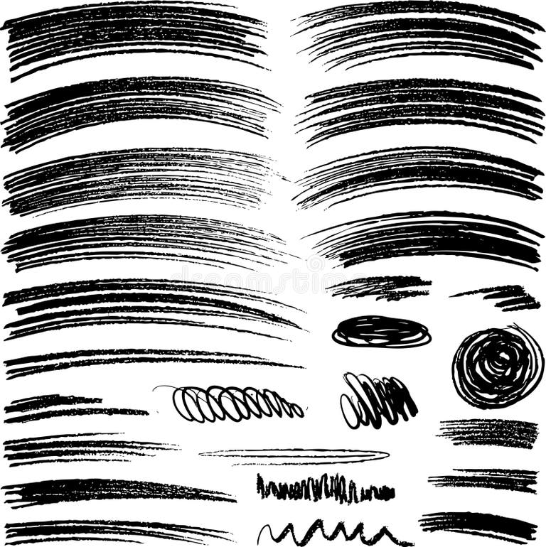 A Set of Hand-drawn Vector Brush Strokes and Scribble Lines. Includes ...