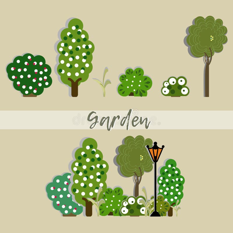 Fruit Trees Bushes Stock Illustrations – 291 Fruit Trees Bushes Stock ...