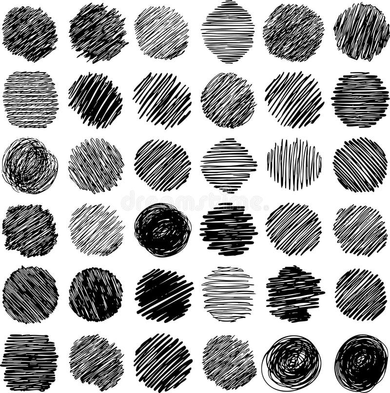 A Set of Hand-drawn Vector Grunge Circles and Dots. Includes Sketchy ...
