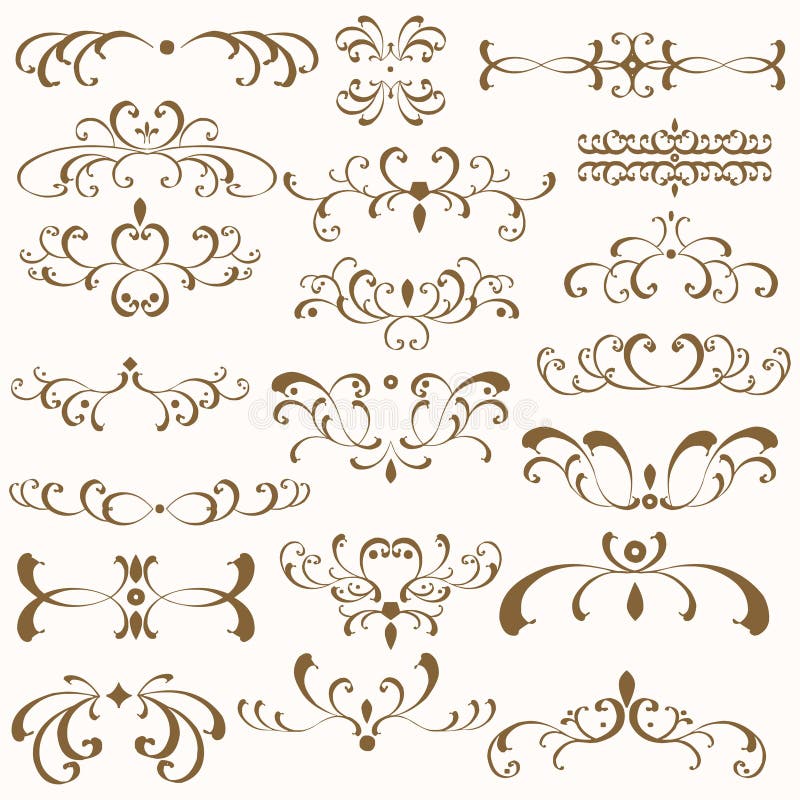 Set of Hand Drawn Vignettes in Retro Style Stock Illustration ...