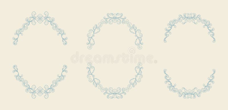 A Set of Hand-drawn Vintage Elegant Frame. Vector Illustration Stock ...