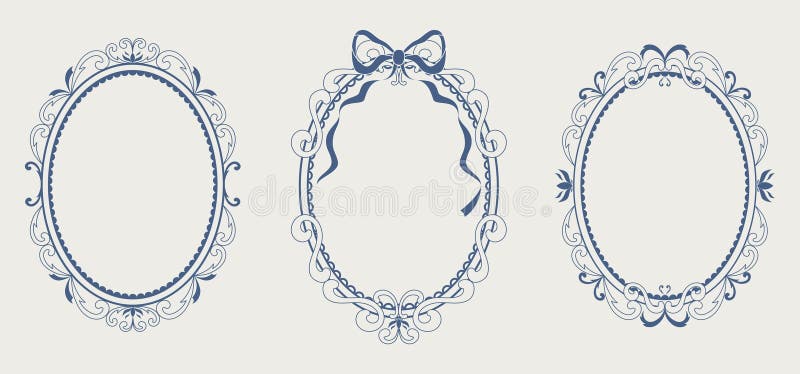 A Set of Hand-drawn Vintage Elegant Frame. Vector Illustration Stock ...