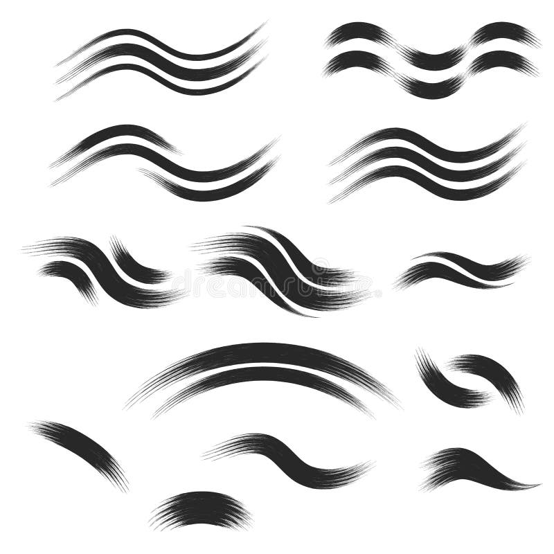 Set of Hand Drawn Wave Icons. Vector Illustration Stock Illustration ...