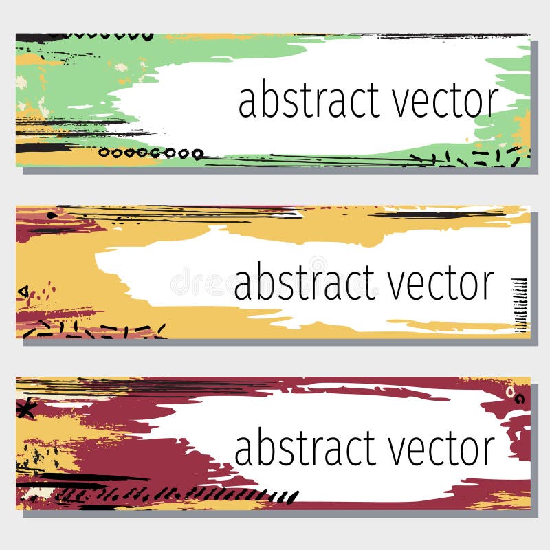 Set Of Hand Drawn Web Headers . Stock Vector - Illustration of layout ...