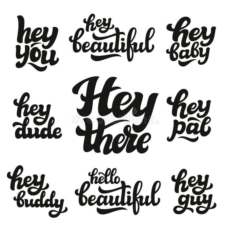 Set of hand drawn words stock vector. Illustration of phrase - 96601759