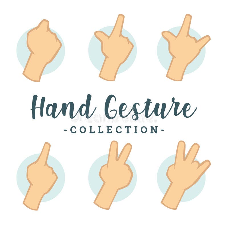 Set of Hand Gesture Vector Design Collection Stock Illustration ...