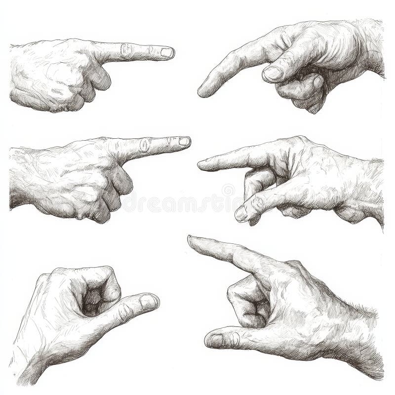 Set of Hand Gestures. Collection of Hand Gestures. Vector Illustration ...
