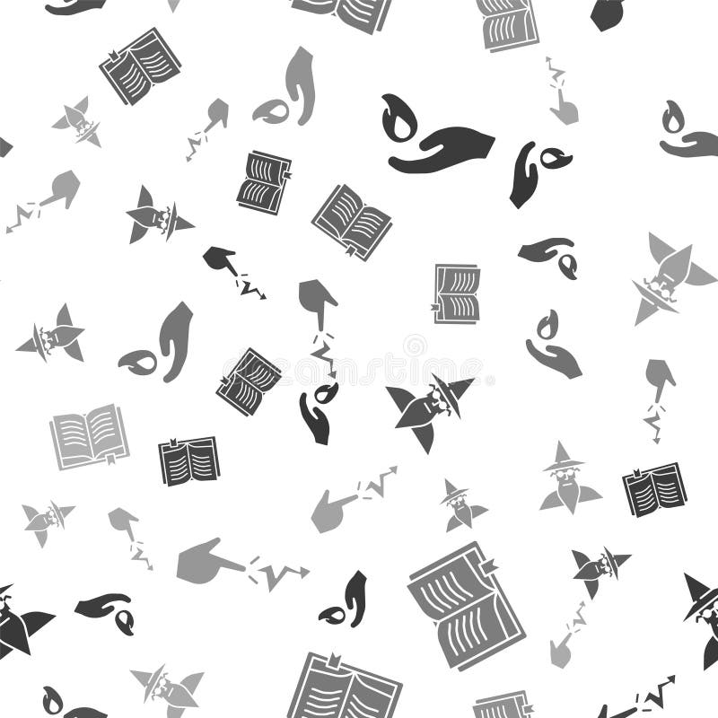 Set Hand Holding a Fire, Ancient Magic Book, Wizard Warlock and Spell ...