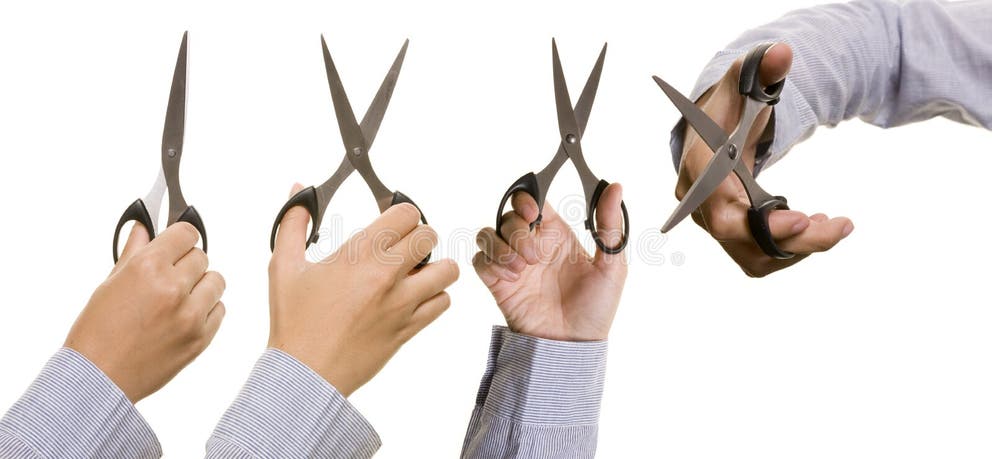 Set of Hand Holds Scissors stock photo. Image of hand - 20680762