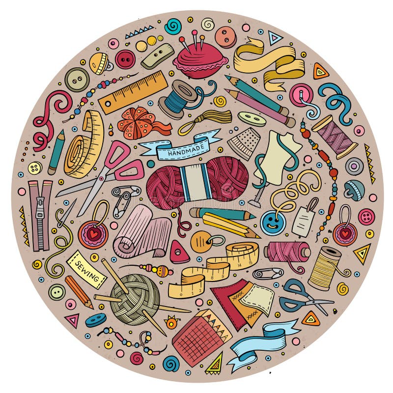 Set of Hand Made Cartoon Doodle Objects, Symbols and Items Stock Vector ...