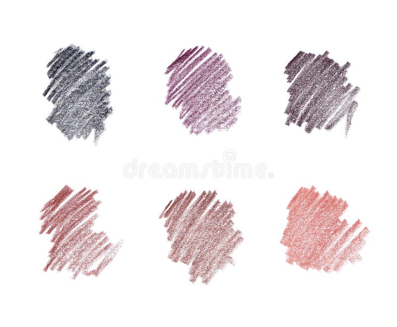 Set of Hand Painted Color Pencil Drawings on White Background. Stock ...
