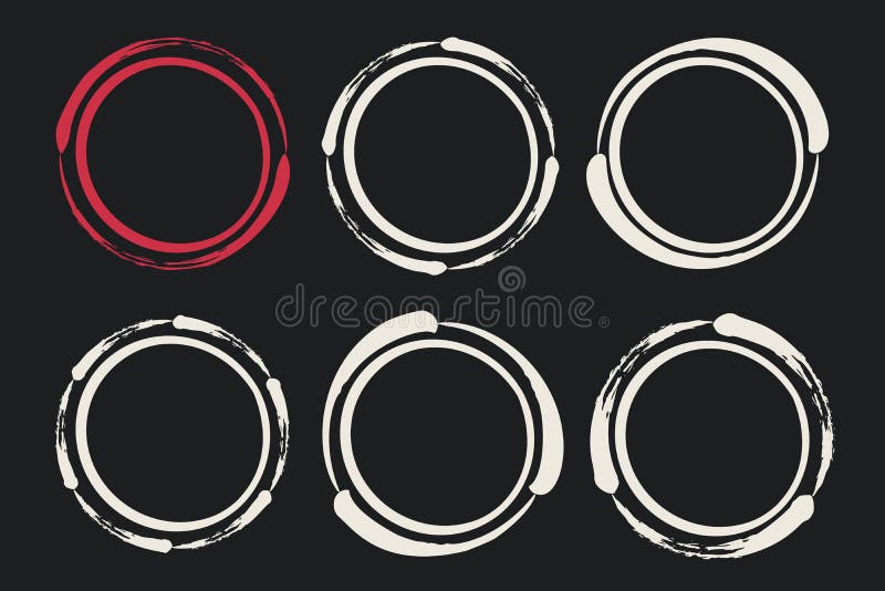 Set of Hand Painted Ink Circles Stock Vector - Illustration of chalk ...