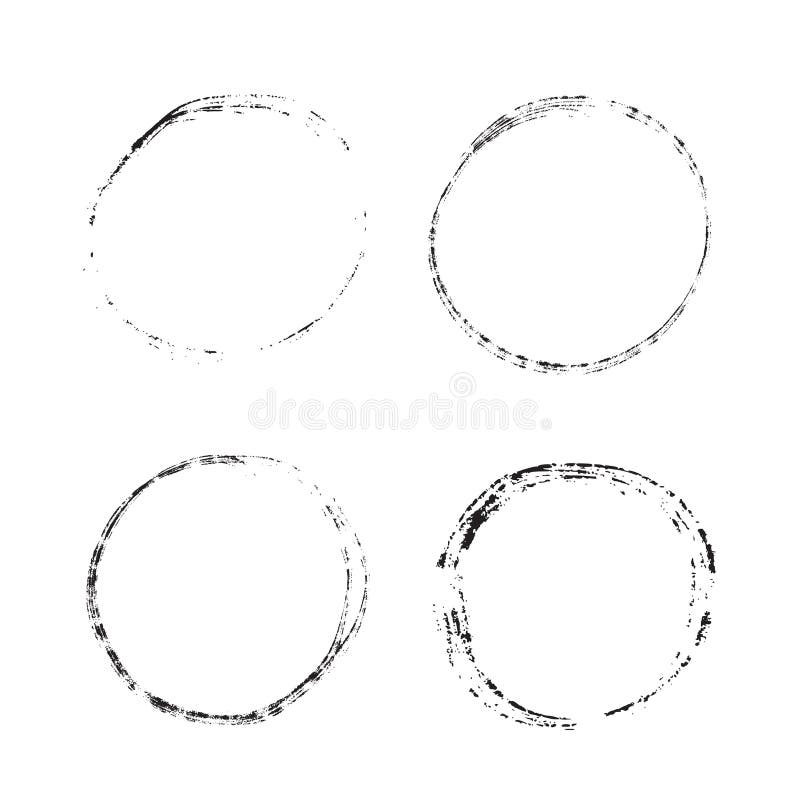 Set of Hand Painted Ink Circles, Vector Illustration Stock Vector ...