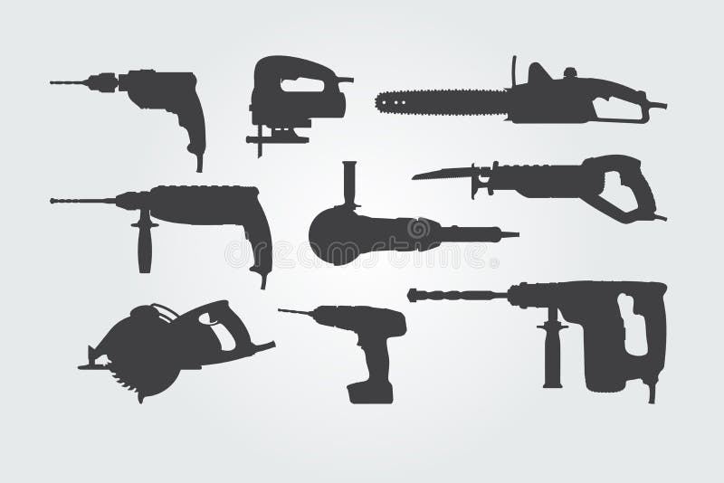 Set of hand power tools stock vector. Illustration of circular - 175395588