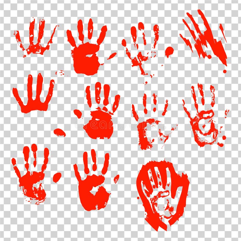 Child red hand print stock illustration. Illustration of fingerprint ...