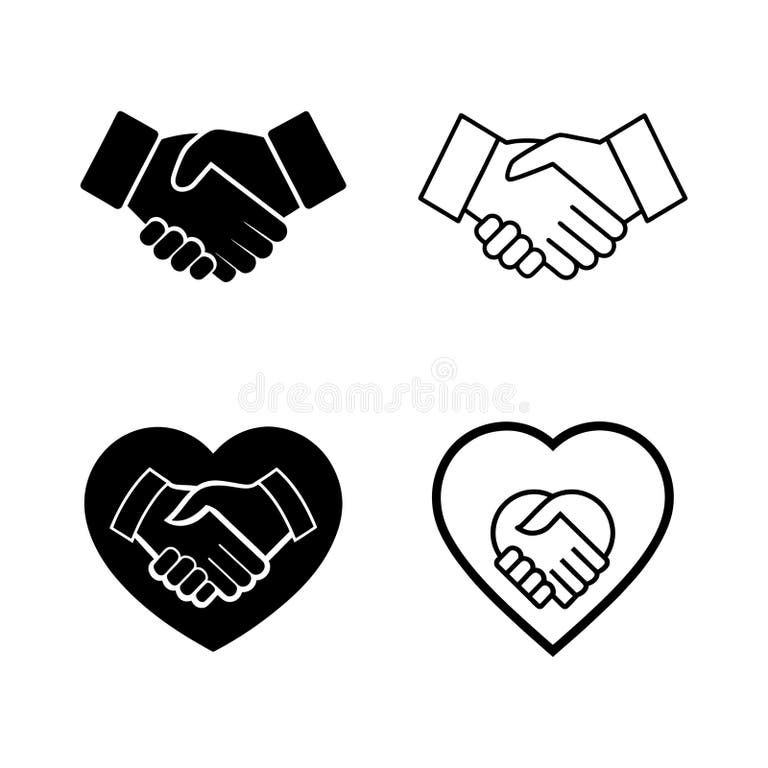 A Set of Hand Shake Vector Silhouette Illustration Stock Vector ...