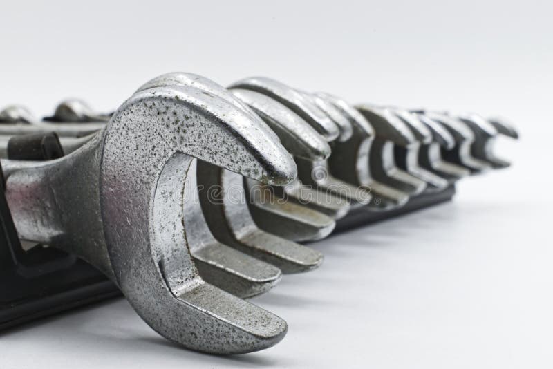 A Set of Hand Spanner Tools Isolated on White Stock Image - Image of ...