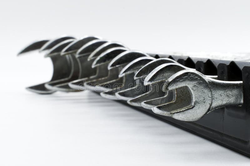 A Set of Hand Spanner Tools Isolated on White Stock Image - Image of ...