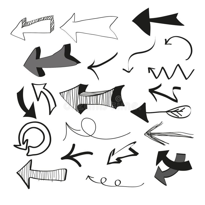 Set of Hand Style Arrows. Simple Vector Illustration Stock Vector ...