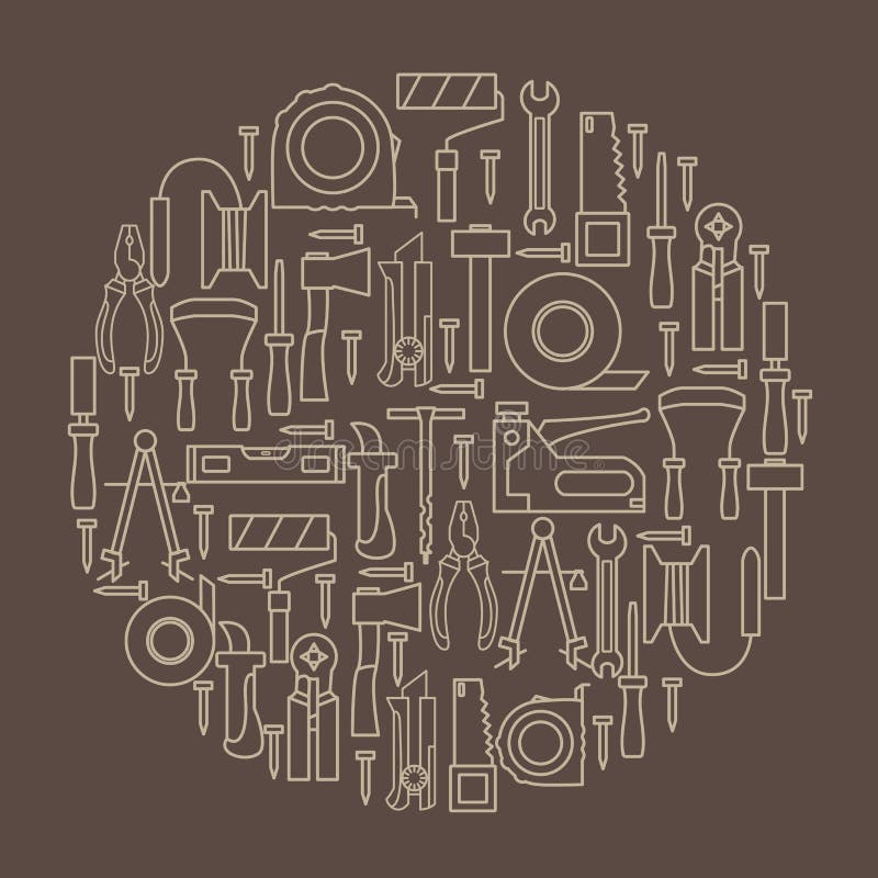 Tool Gear Wheel Outline Flat Icon on White Stock Vector - Illustration ...