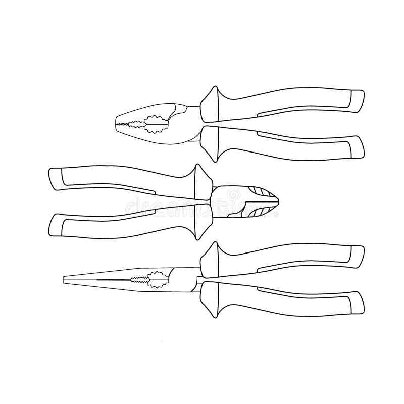 Pliers Side Cutters Stock Illustrations – 139 Pliers Side Cutters Stock ...