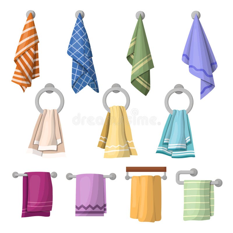 A Set of Hand Towels, Kitchen Towels. Vector Illustration Stock Vector ...