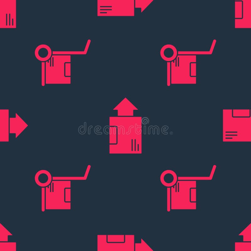 Set Hand Truck and Boxes and Carton Cardboard Box on Seamless Pattern ...