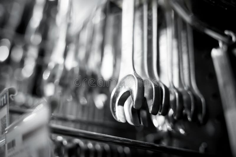 Set of Hand Various Work Tools at the Showroom of a Large Store. Stock ...