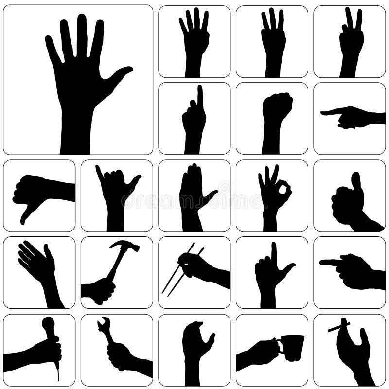 Set of hand vector stock vector. Illustration of fingers - 5845326