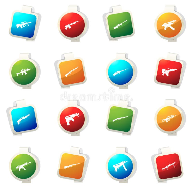 Set of hand weapons stock illustration. Illustration of design - 89236576