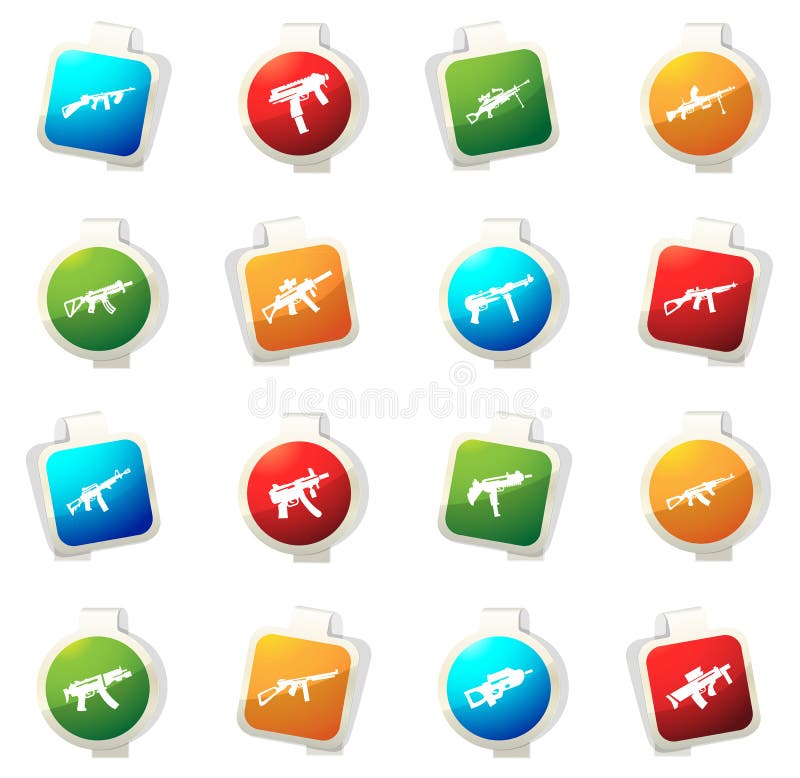 Set of hand weapons stock illustration. Illustration of revolver - 89236577