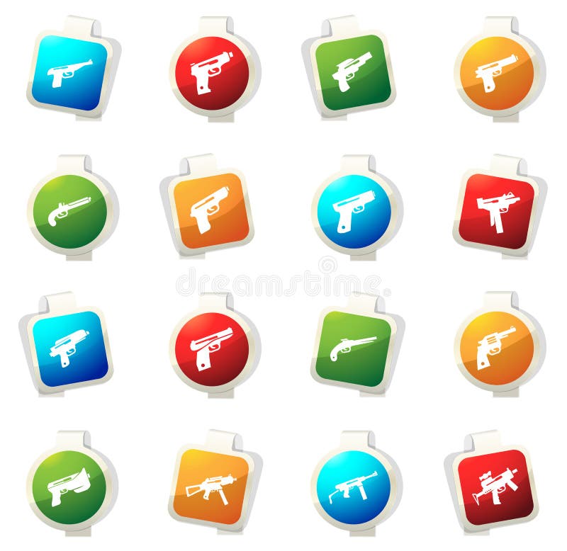 Set of hand weapons stock illustration. Illustration of assault - 89236579