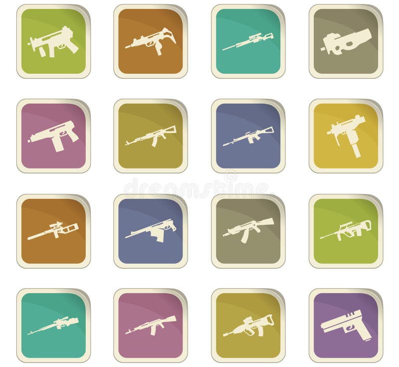 Set of hand weapons stock illustration. Illustration of rifle - 89218555