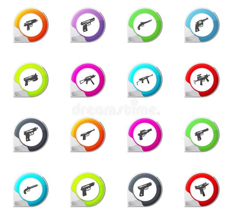 Set of hand weapons stock illustration. Illustration of submachine ...