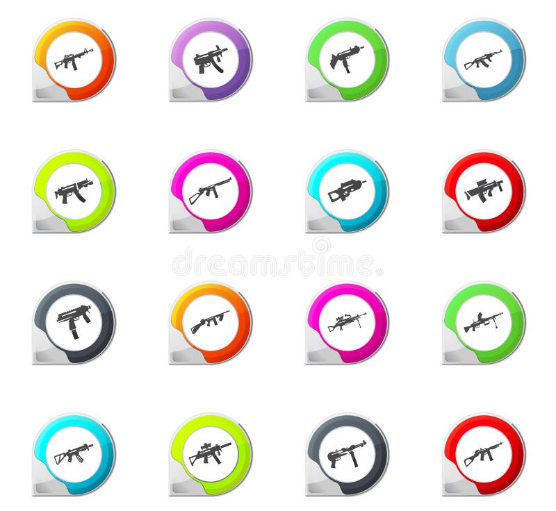Set of hand weapons stock illustration. Illustration of shotgun - 89265588