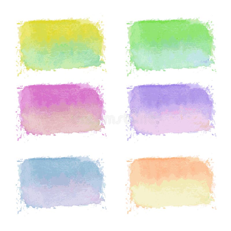 Set With Bright Watercolor Labels Stock Illustration - Illustration of ...