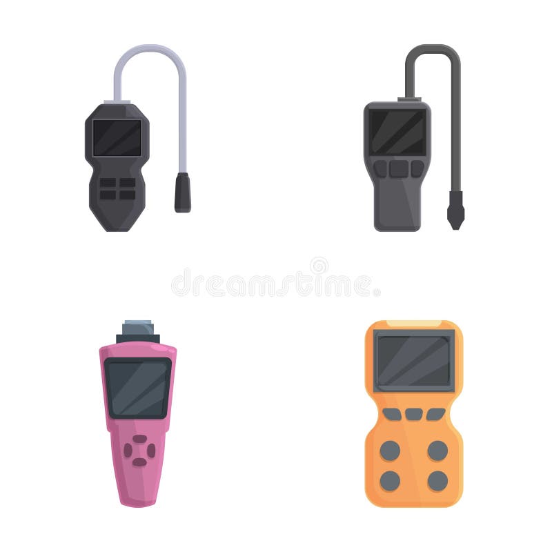 Set of Handheld Electronic Measuring Instruments Icons Stock Vector ...